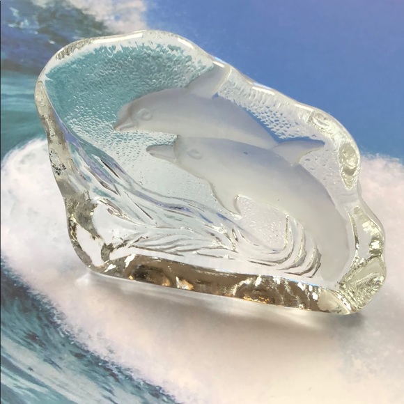 Office | Dolphin Paperweight Glass Office Desk Decor Gift | Poshmark